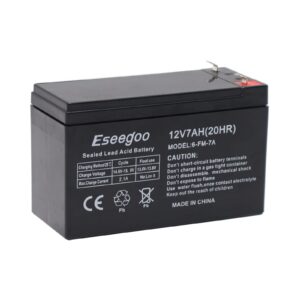 eseegoo 12v 7ah rechargeable sealed lead acid (sla) battery replace 12 volt 7ah fire & security alarm battery for home adt security alarm system fire alarms, security systems