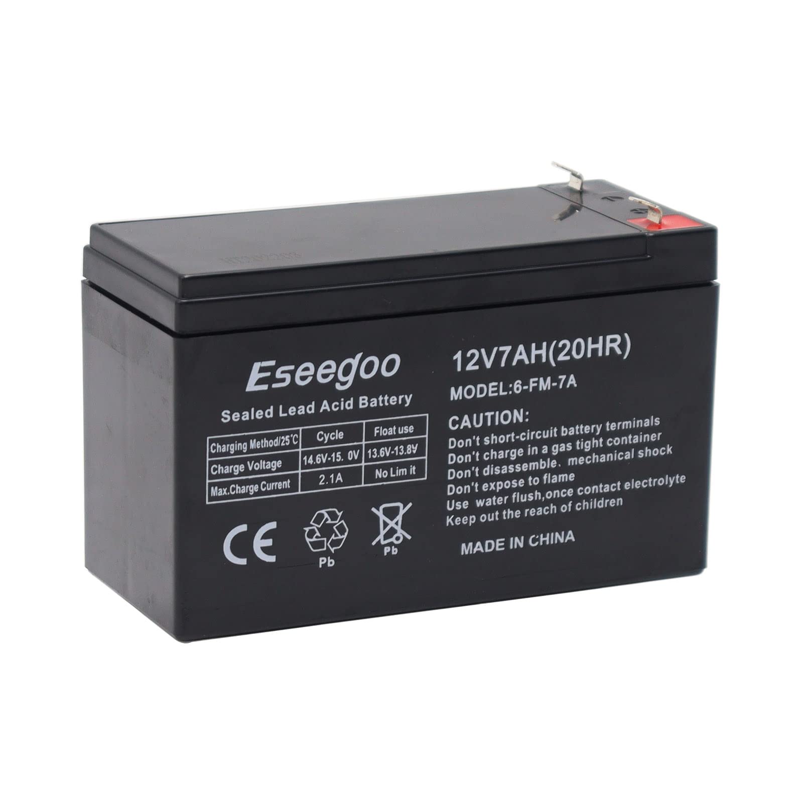 eseegoo 12V 7AH Rechargeable Sealed Lead Acid (SLA) Battery Replace 12 Volt 7AH Fire & Security Alarm Battery for Home ADT Security Alarm System Fire Alarms, Security Systems