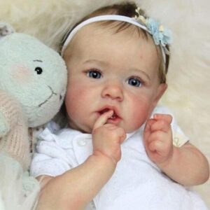 lzztu reborn 22 inch realistic reborn toddler doll girls cute smiling newborn baby dolls best gift for birthday