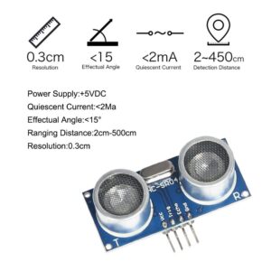 10Pcs Ultrasonic Sensor Blocks Module Kit HC-SR04 Distance Sensor Module with 4pcs Mounting Bracket Compatible with Mega R3 Duemilanove Nano Rapsberry Pi 3 Robot