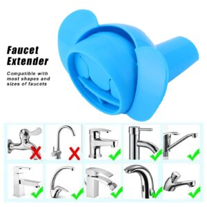 Faucet Extender, Cartoon Faucet Extender Lightweight and Portable Small and Light for Hand Washing for Children(blue)