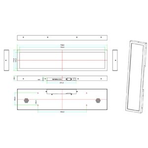 28 inch Stretched Bar LCD Panel Monitor Resolution 1920×360 Machine External Dimension 738x171x39mm with 2HDMI USB Input