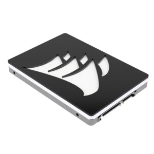 ssd 2.5 inch hard drive cover with corsair logo design with adhesive backing - black and white