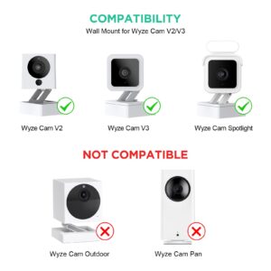 OLAIKE 2 Pack Outlet Wall Mount for Wyze Cam V4/ V3 /V2 & Wyze Cam Spotlight, 360 Degree Swivel Plug-in Wall Mount Stand, Without Messy Wires or Wall Damage (Camera Not Include), White