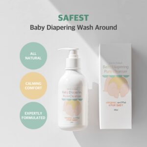 Organic Baby Diaper Area Wash│diaper rash cream│baby bottom spray alternative│baby wipes│Baby shampoo│Hypoallergenic│Baby Diapering Pure Cleanser 10.14 fl.oz