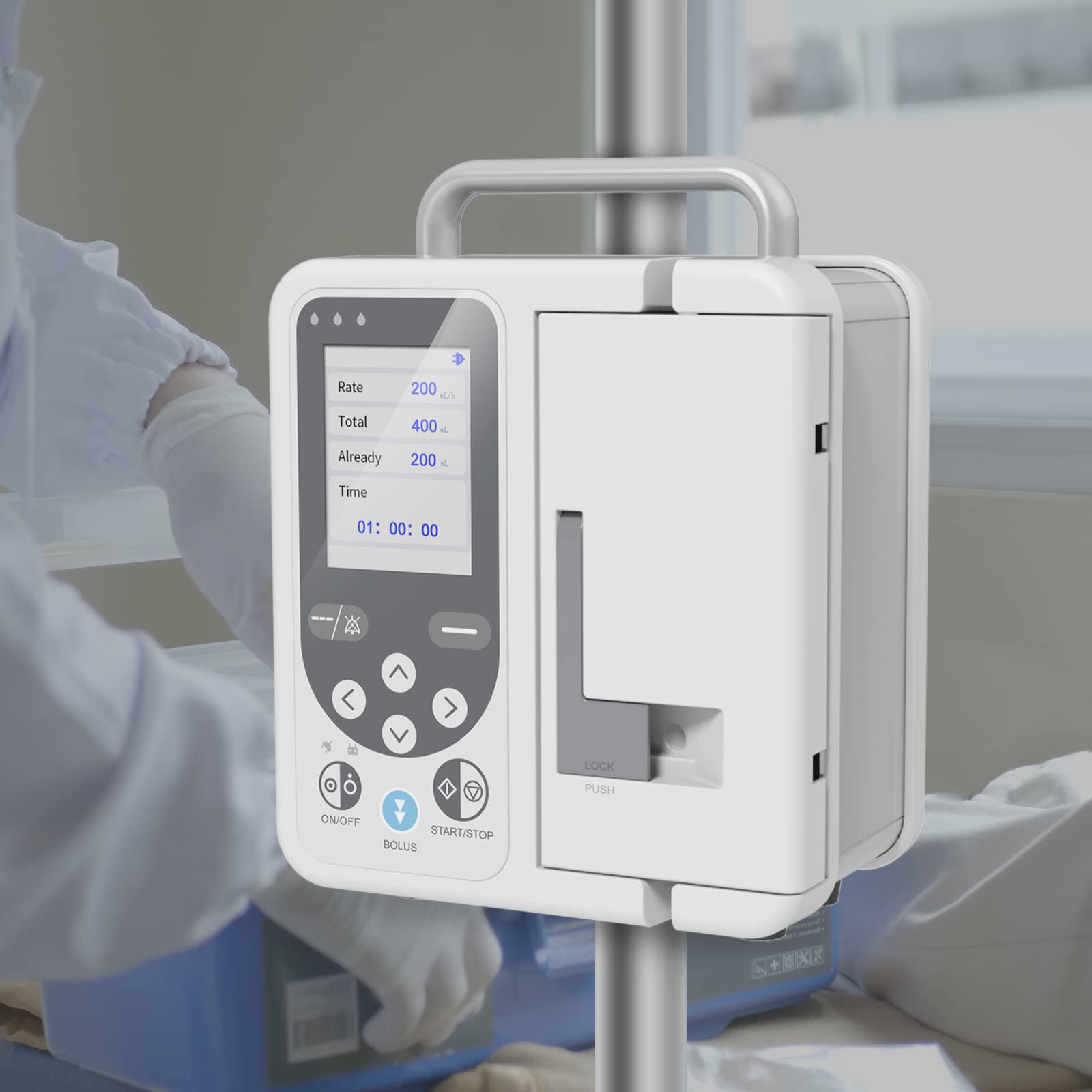 CONTEC Veterinary IV Infusion Pump Portable Machine with LCD Display,Volumetric High Infusion Accuracy