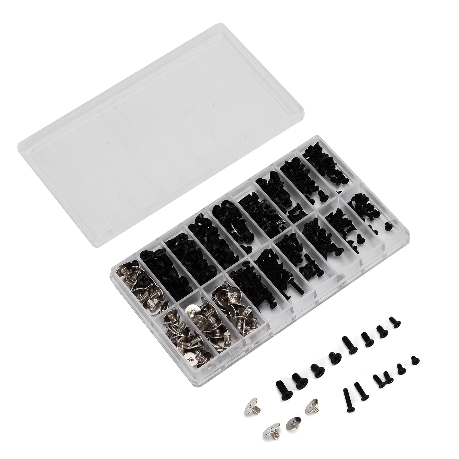 Computer Screws Kit,360Pcs Computer Screws Kit Alloy Steel Micro Cross Screw Assortment Set M2 M2.5 M3 Fasteners