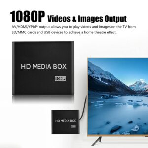 HDMI Media Player, 1080P Stereo Surrounding Media Player Center 1080P AVYPrPbHDMI, Compatible SDMMC Cards, USB Devices U Disk (US Plug)