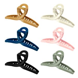 yeepsys large hair claw clip 6 color hair jaw clamp clips 4.3 inch nonslip hair claw strong hold matte butterfly banana barrette hair styling accessories for women girls thin thick fine hair