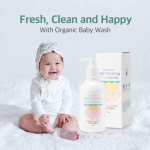 Organic Baby Diaper Area Wash│diaper rash cream│baby bottom spray alternative│baby wipes│Baby shampoo│Hypoallergenic│Baby Diapering Pure Cleanser 10.14 fl.oz