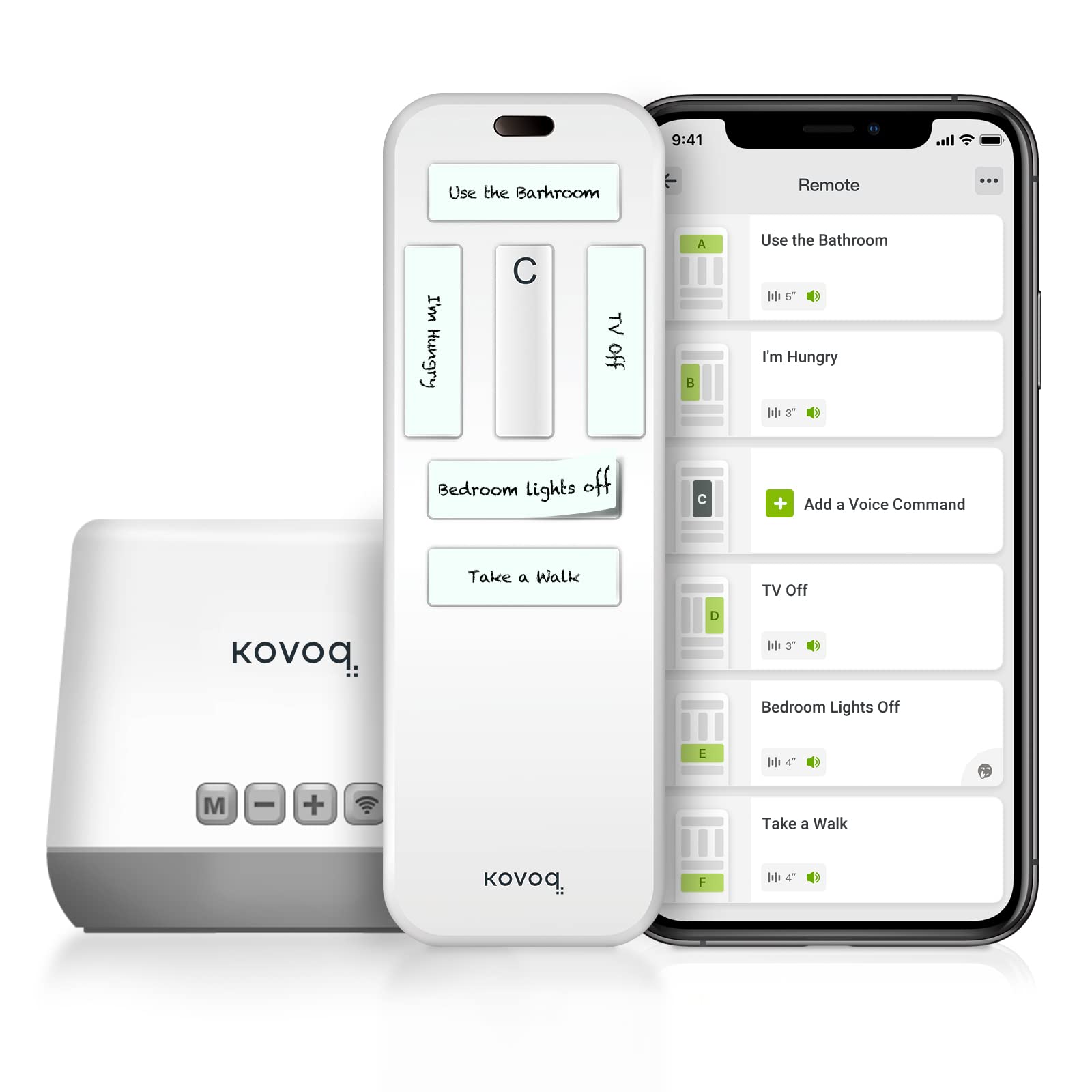 KOVOQ Smart Home Remote Stater Kit for Bedroom/Nursery Room, Smart Caregiver Pager, Control Smart Thermostat, Routines, Works with Homepod, Nest Audio, up to 330ft Range, 6 Customizable Big Buttons