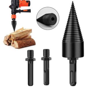 HLGQ 32 42 45 50mm Firewood Splitter Machine Drill Bit Wood Cone Punch Driver Square Round Hex Shank Drill Bit Split Tool,50mm