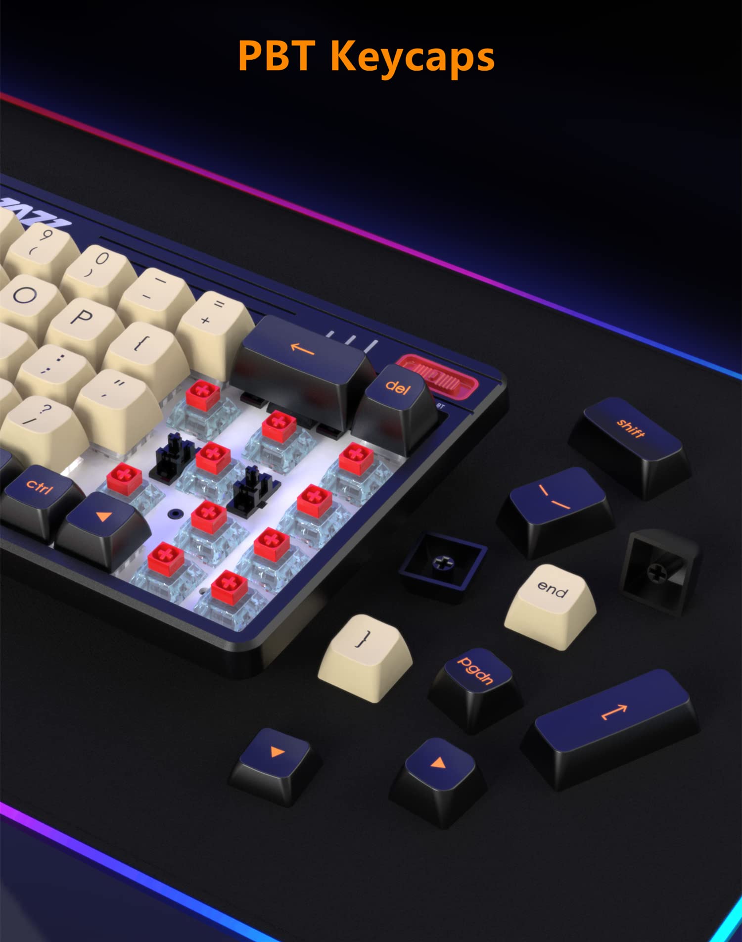 FIRSTBLOOD ONLY GAME. K690T Hot-Swappable 60% 2.4G Wireless/Bluetooth 5.0/USB Wired Triple Mode Mechanical Keyboard, 69 Keys Compact Gaming Keyboard, PBT Keycaps RGB Backlit, Brown Switch