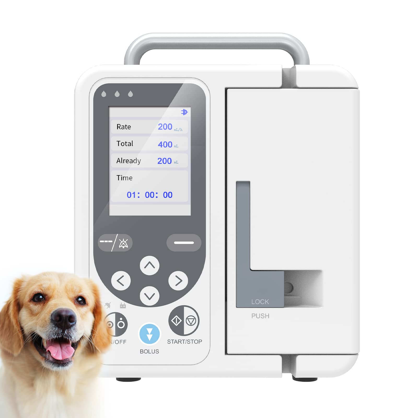 CONTEC Veterinary IV Infusion Pump Portable Machine with LCD Display,Volumetric High Infusion Accuracy