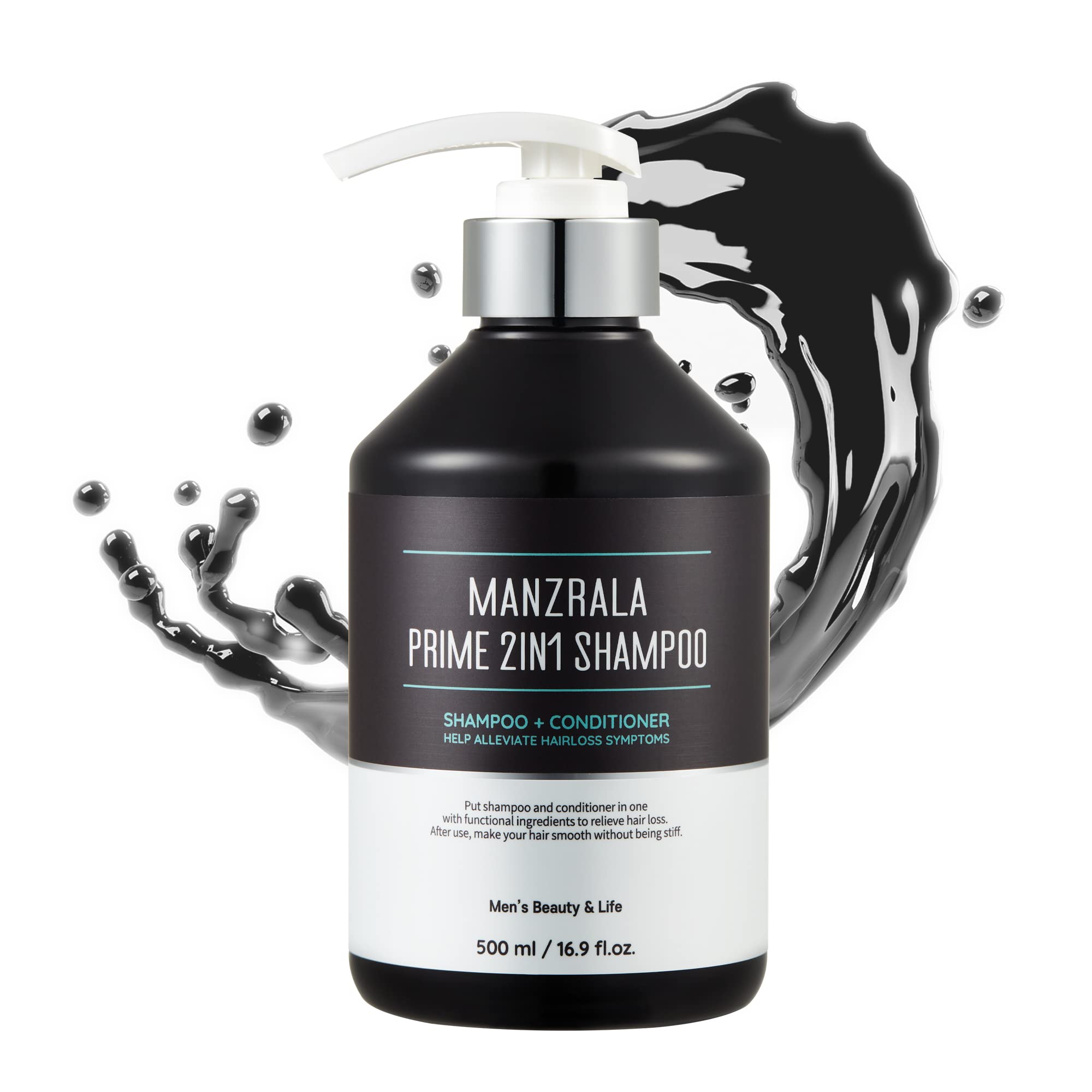 Manzrala 2 in 1 Mens Shampoo and Conditioner | Men Shampoo for Thinning Hair & Nourishing Scalp | Lemon Scent Shampoo 2 in 1 for Men | 16.9 fl.oz. (Pack of 1)