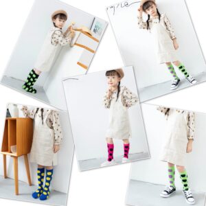 10 Pairs Kids Child Knee High Long Socks polka dots socks Colorful Mid-Calf Uniform Socks Soccer Socks Girls School Socks Sports Socks No Heels Long Boot Wave Point socks for Child Gift(10pcs,point)