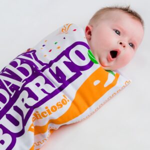 WRYBABY Baby Burrito | Soft Cotton Swaddling Blanket | 40" L x 40" W