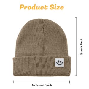 AJG Toddler Kids Beanie Caps,Soft Warm Baby Knitted Winter Hat for Boys Girls(Coffee)