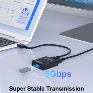 USB 3.0 Switch Selector, Bi-Directional USB Switch 2 in 1 Out / 1 in 2 Out, MLEEDA USB Switcher for 2 Computers Share Keyboard Mouse Scanner Printer