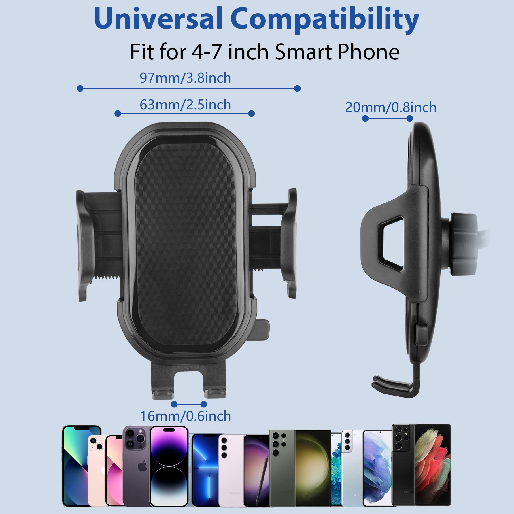 Lopnord Car Cup Phone Holder for Cars, Universal Cup Holder Phone Mount, Adjustable Cupholder Phone Holder Fit for iPhone Samsung Google and 4-7 inch Phone