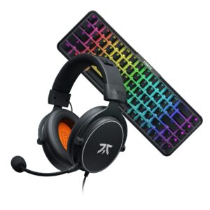 fnatic gaming headset & 65% mechanical keyboard bundle | react gaming headset with stereo sound and microphone & streak65 mechanical low profile 60% 65% gaming keyboard