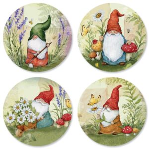 forest gnome birthday seals by susan winget - set of 24 (4 designs) sticker seals on 8-1/2" x 11" sheet