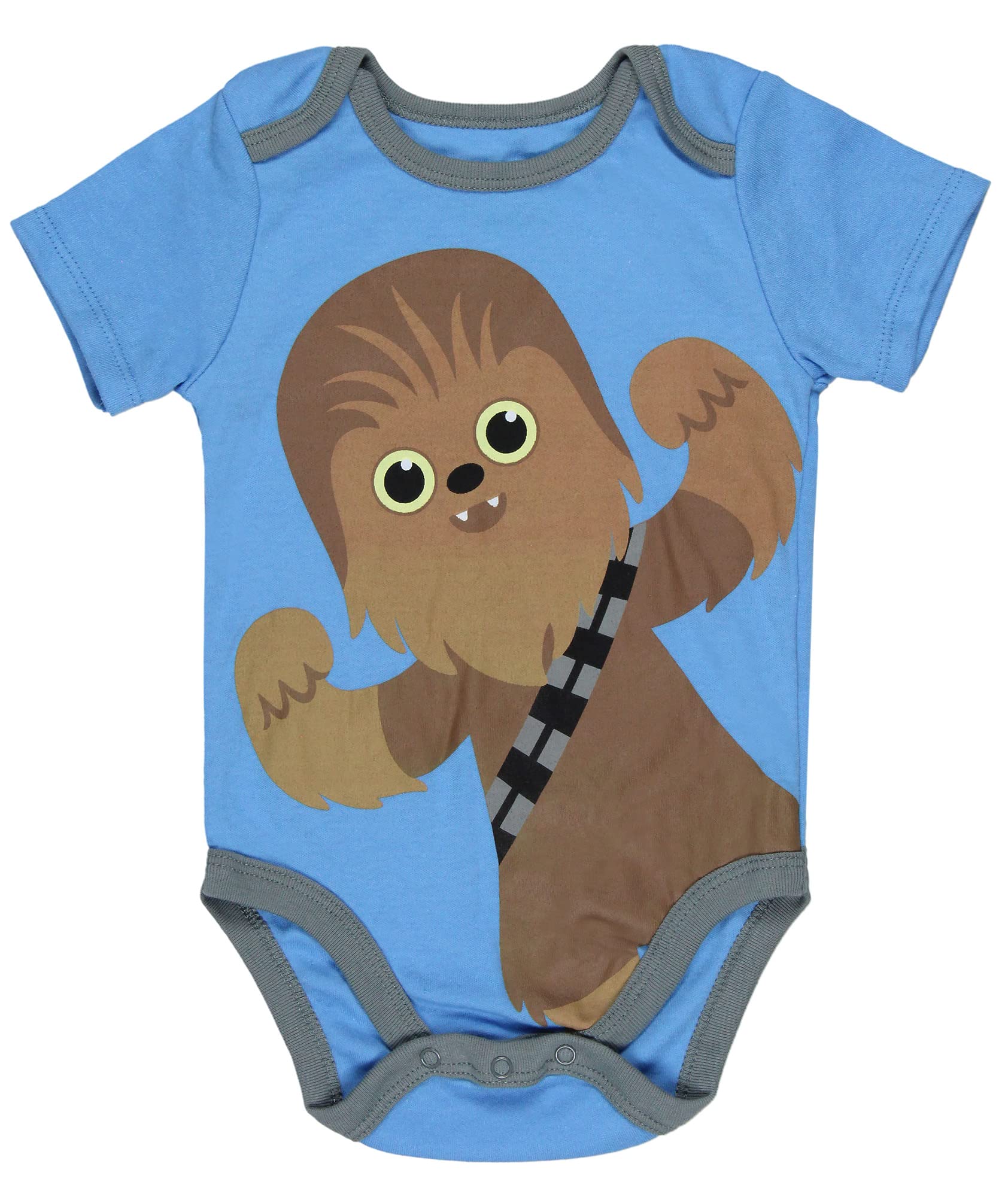 Star Wars Infant Baby Boys Darth Vader Chewbacca R2-D2 One Piece Pajama Romper 3 Pack (0-3m)