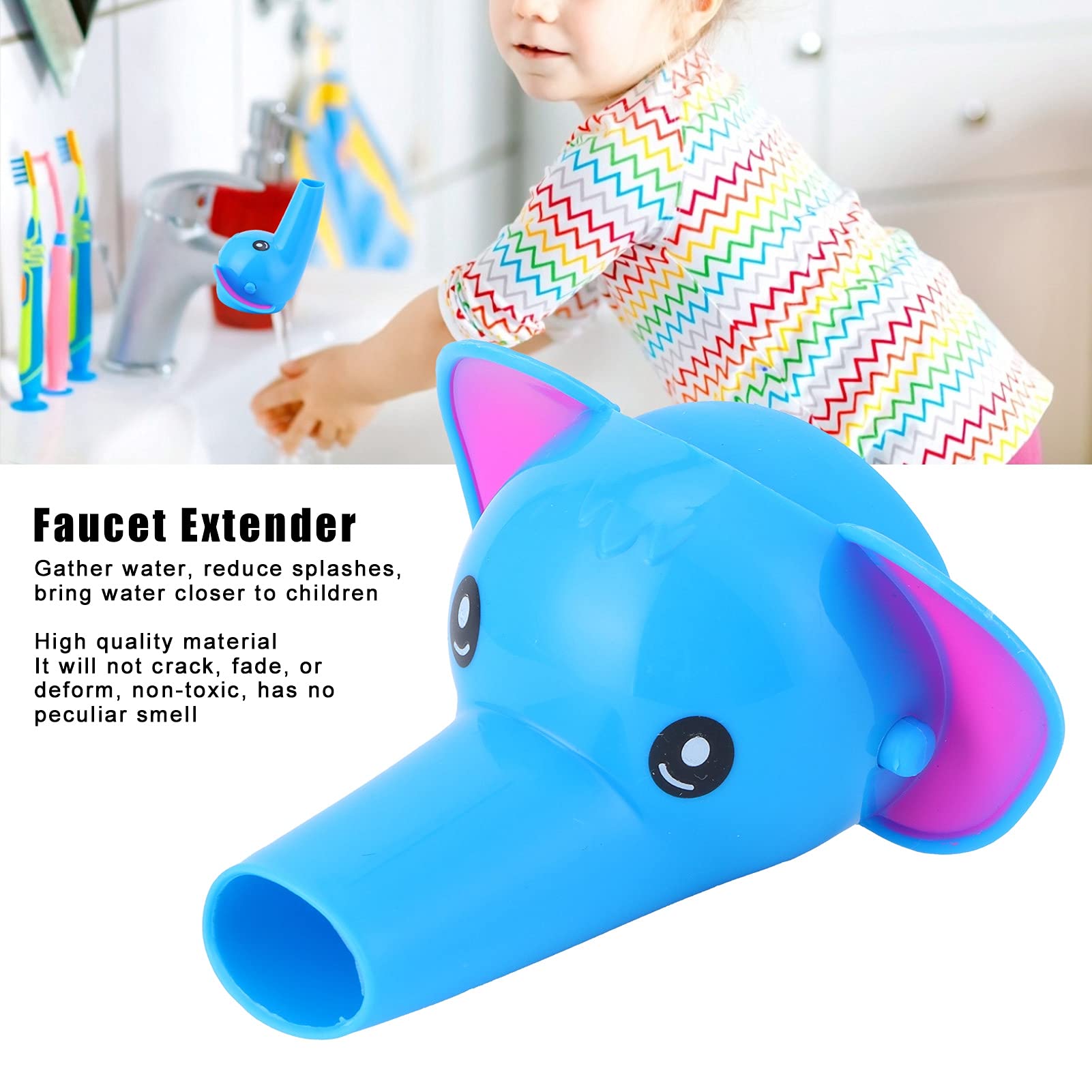 Faucet Extender, Cartoon Faucet Extender Lightweight and Portable Small and Light for Hand Washing for Children(blue)