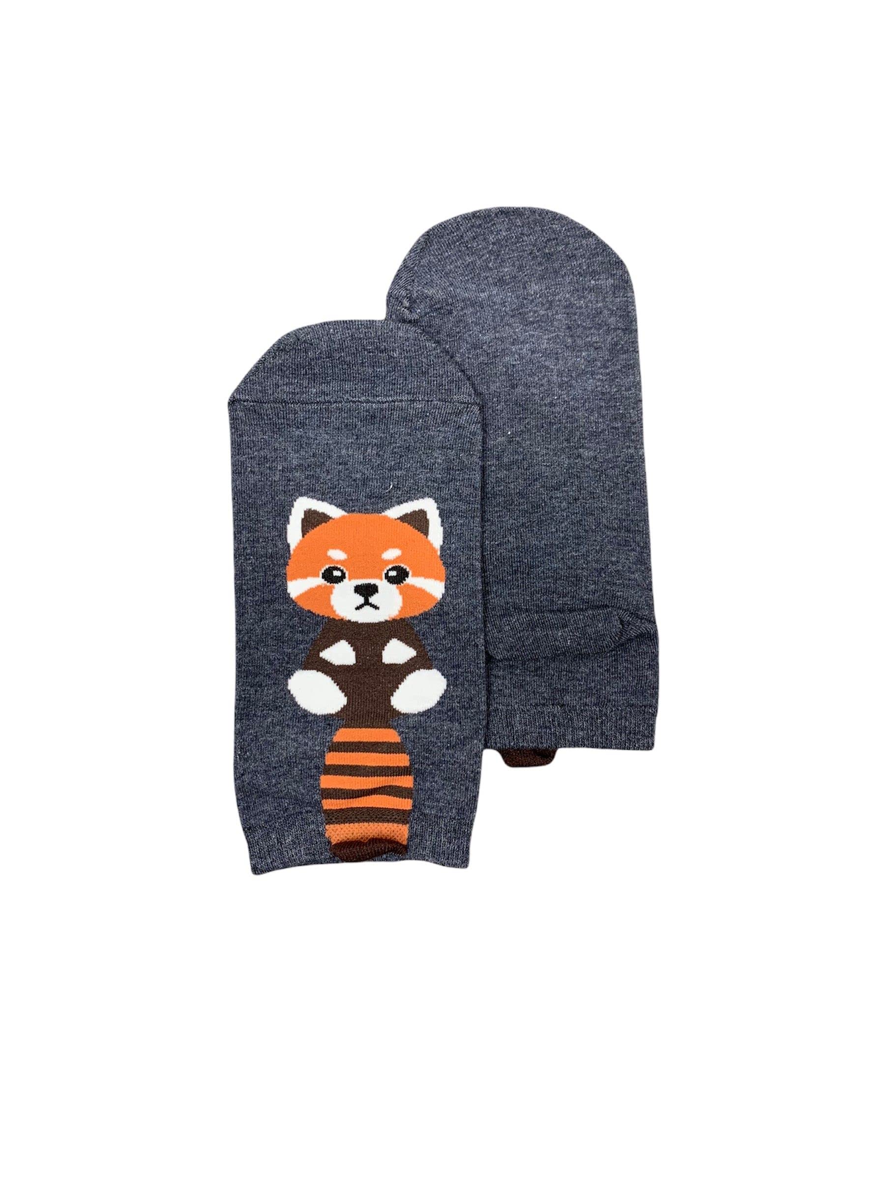 Everything Socks Animal Socks for Women men girls teens and kids- 5 Pack Includes Calico Cat, Fox, Red Panda, and Chipmunk Design- Fun ankle socks for Children & Adults