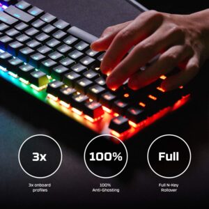 HyperX Alloy Origins Core - Tenkeyless Mechanical Gaming Keyboard & Pulsefire Haste – Gaming Mouse, Ultra-Lightweight, 59g, Honeycomb Shell, Hex Design, RGB, Hyperflex USB Cable