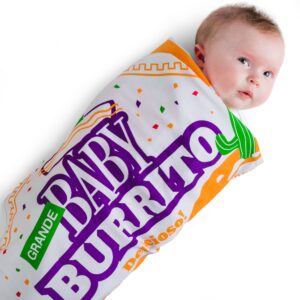 wrybaby baby burrito | soft cotton swaddling blanket | 40" l x 40" w