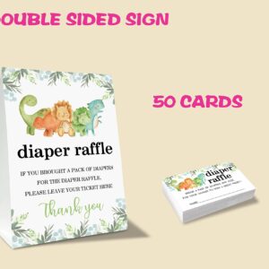 Diaper Raffle Tickets For Baby Shower, Safari Themed Jungle Forest Tropical Animals Cards, Party Favors For Baby Showers Game Cards, 1 Sign & 50 Cards Per Pack – (016-niaobu)