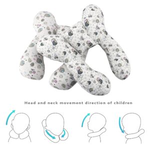 WENDSIM Baby Travel Pillow ，Baby Head Neck Body Support Pillow for Newborn Infant Toddler，Baby Travel Pillow for Pushchair,Car Seat,Travel (Strawberry Flower)