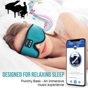 MUSICOZY Sleep Headphones Bluetooth 5.2 Headband Breathable Sleeping Headphones Sleep Mask, Wireless Eye Mask Sleep Earbuds for Side Sleepers Men Women Office Air Travel Cool Tech Gadgets Gifts 2 Pcs