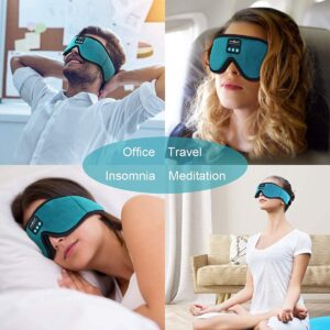 MUSICOZY Sleep Headphones Bluetooth 5.2 Headband Breathable Sleeping Headphones Sleep Mask, Wireless Eye Mask Sleep Earbuds for Side Sleepers Men Women Office Air Travel Cool Tech Gadgets Gifts 2 Pcs