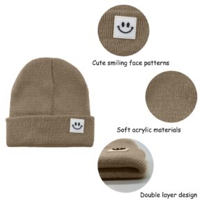 AJG Toddler Kids Beanie Caps,Soft Warm Baby Knitted Winter Hat for Boys Girls(Coffee)