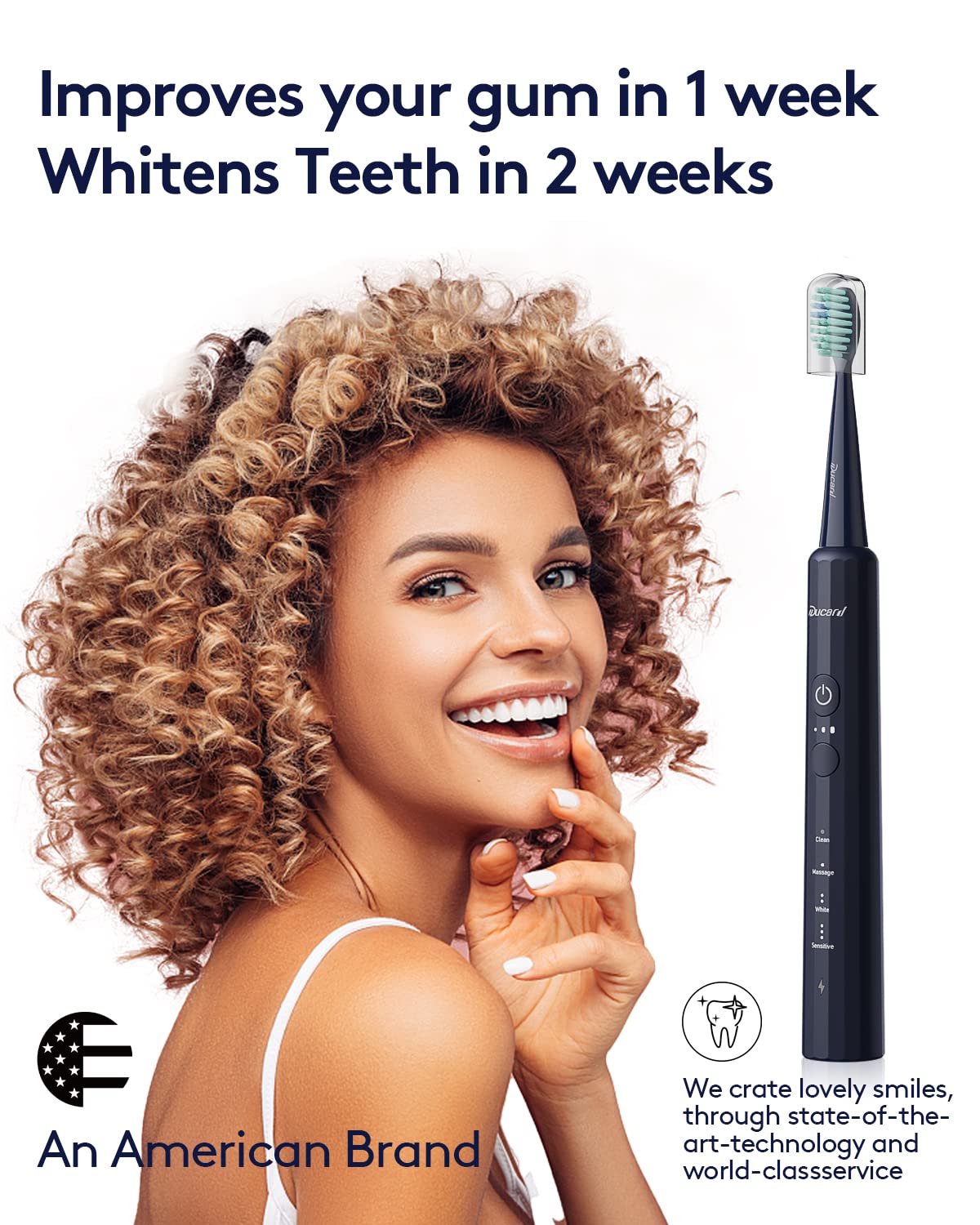 Ducard V7 Pro Electric Toothbrush for Adults- Rechargeable Toothbrush 12 Modes & 9 Brush Heads - 3 Hr Charge Last 60 Days Ultra Sonic Toothbrush for Adults (Navy Blue), (DY-152)