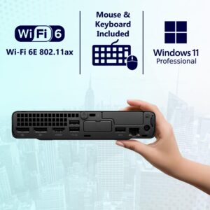 HP Pro Mini 400 G9 Business Desktop Intel 14 Core i5-13600T, (Beats Intel i7-12700T), 16GB RAM, 256GB NVMe, WiFi 6 + BT, RJ-45, 2X DP Port, HDMI, Wired Keyboard & Mouse, Win 11 Pro