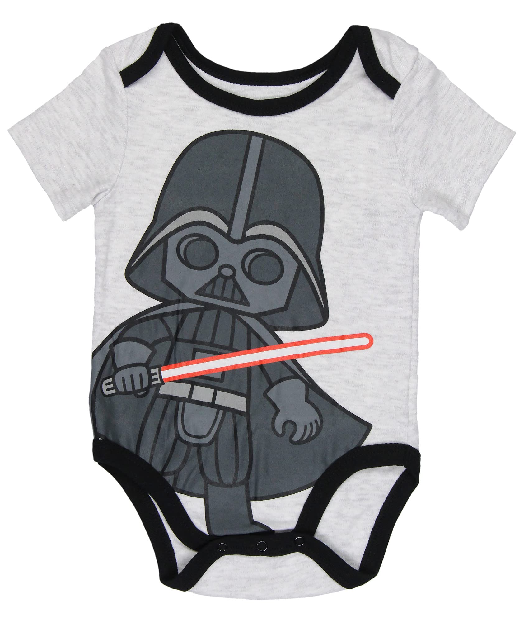 Star Wars Infant Baby Boys Darth Vader Chewbacca R2-D2 One Piece Pajama Romper 3 Pack (0-3m)