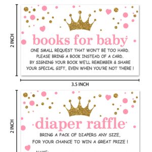 Baby Shower Invitation Set, Books For Baby, Thank You, Diaper Raffle, Fill In Invites Cards, Each Design 25 Cards & Envelopes (Total 100 Cards) – (bb019-taozhuang)