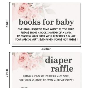 Baby Shower Invitation Set, Books For Baby, Thank You, Diaper Raffle, Fill In Invites Cards, Each Design 25 Cards & Envelopes (Total 100 Cards) – (bb018-taozhuang)