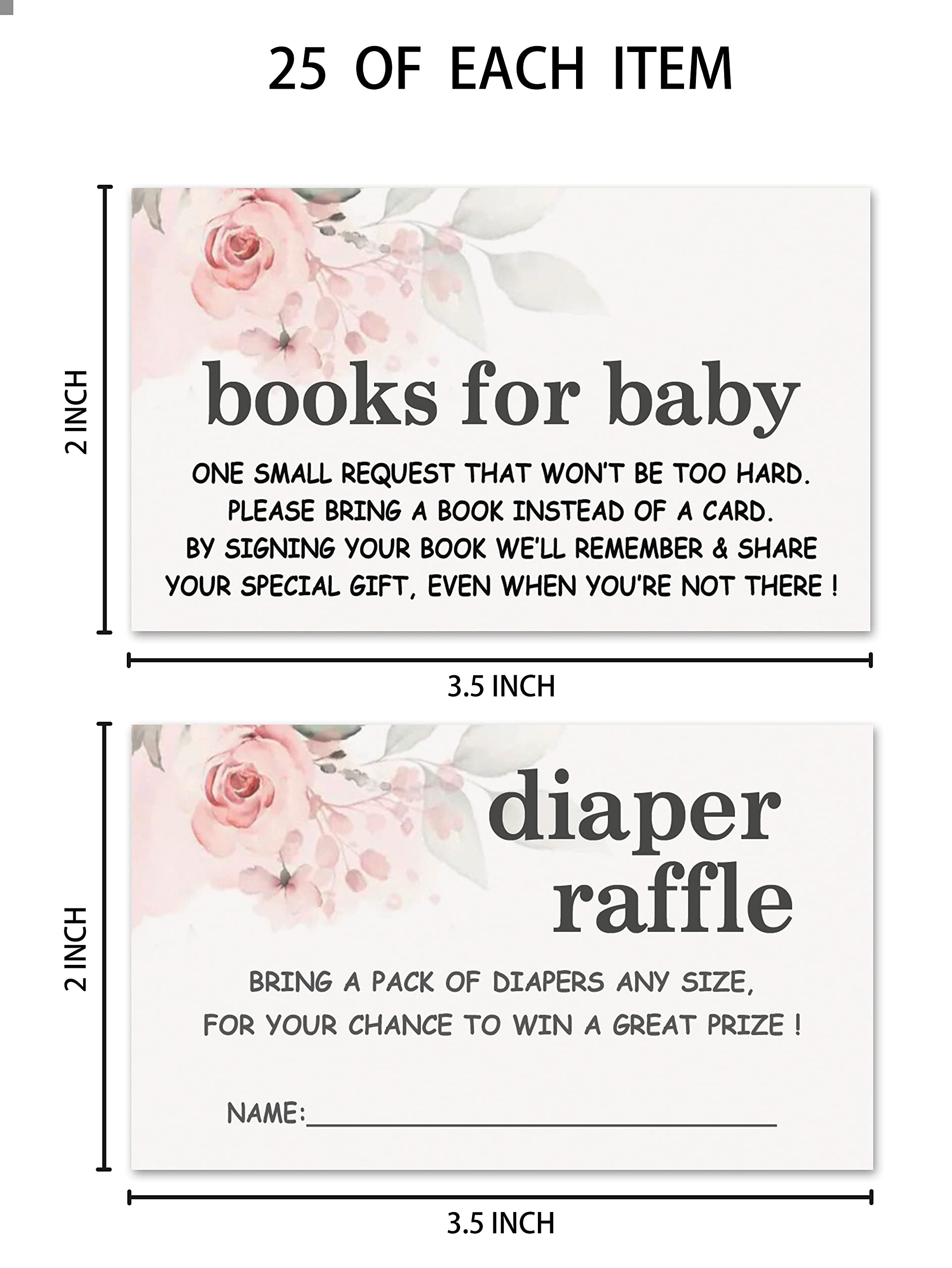 Baby Shower Invitation Set, Books For Baby, Thank You, Diaper Raffle, Fill In Invites Cards, Each Design 25 Cards & Envelopes (Total 100 Cards) – (bb018-taozhuang)