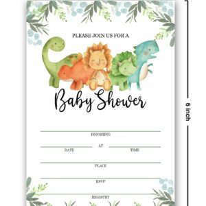 Baby Shower Invitation Set, Books For Baby, Thank You, Diaper Raffle, Fill In Invites Cards, Each Design 25 Cards & Envelopes (Total 100 Cards) – (bb016-taozhuang)