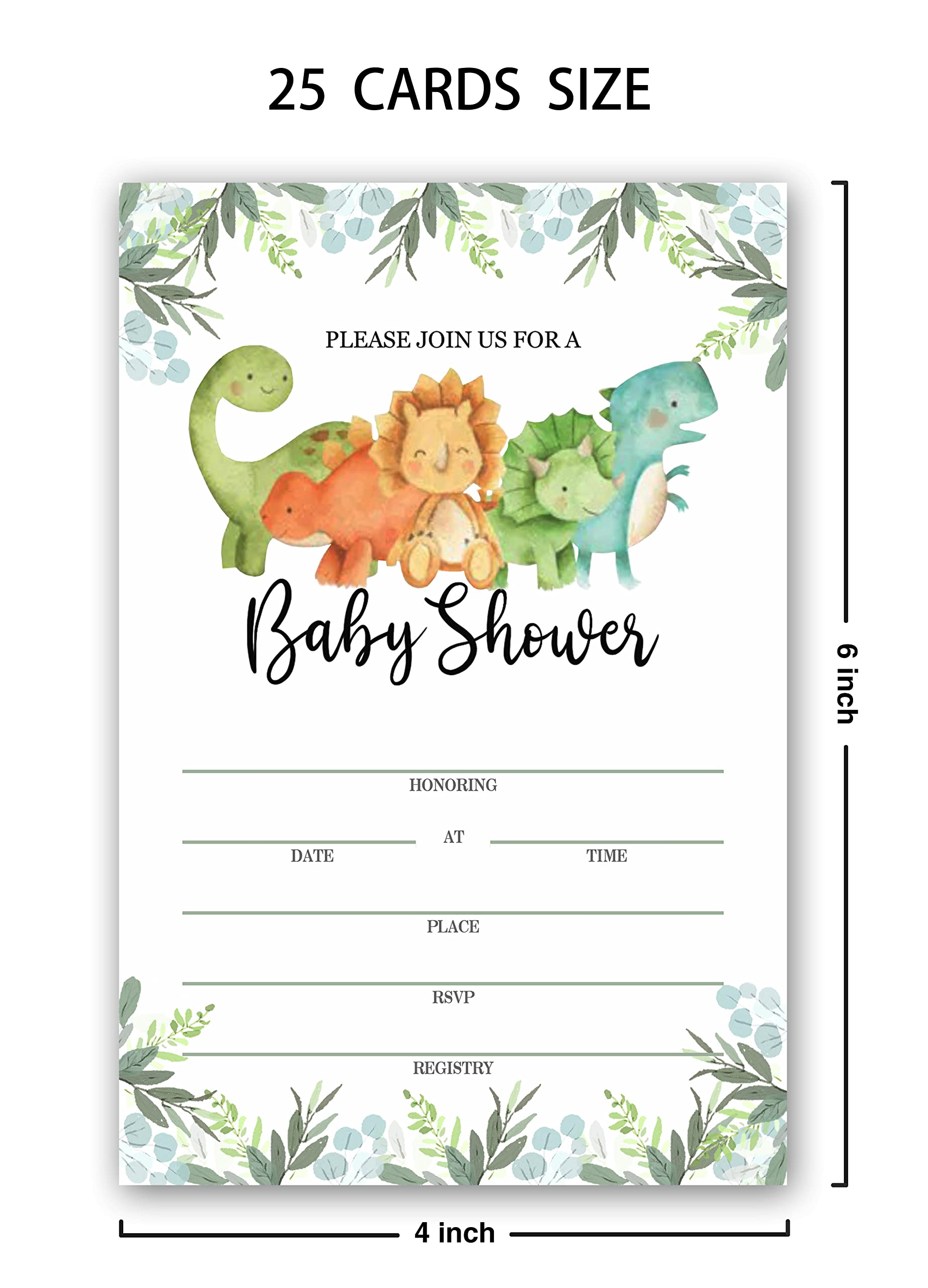 Baby Shower Invitation Set, Books For Baby, Thank You, Diaper Raffle, Fill In Invites Cards, Each Design 25 Cards & Envelopes (Total 100 Cards) – (bb016-taozhuang)