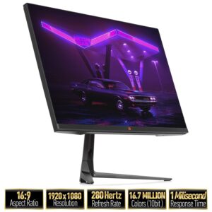 Deco Gear 25" Ultrawide Gaming Monitor, 280Hz, 1920x1080, 16:9, Frameless LED TN Panel, Adaptive Sync, HDR, DP Cable Included