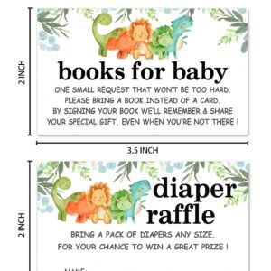 Baby Shower Invitation Set, Books For Baby, Thank You, Diaper Raffle, Fill In Invites Cards, Each Design 25 Cards & Envelopes (Total 100 Cards) – (bb016-taozhuang)