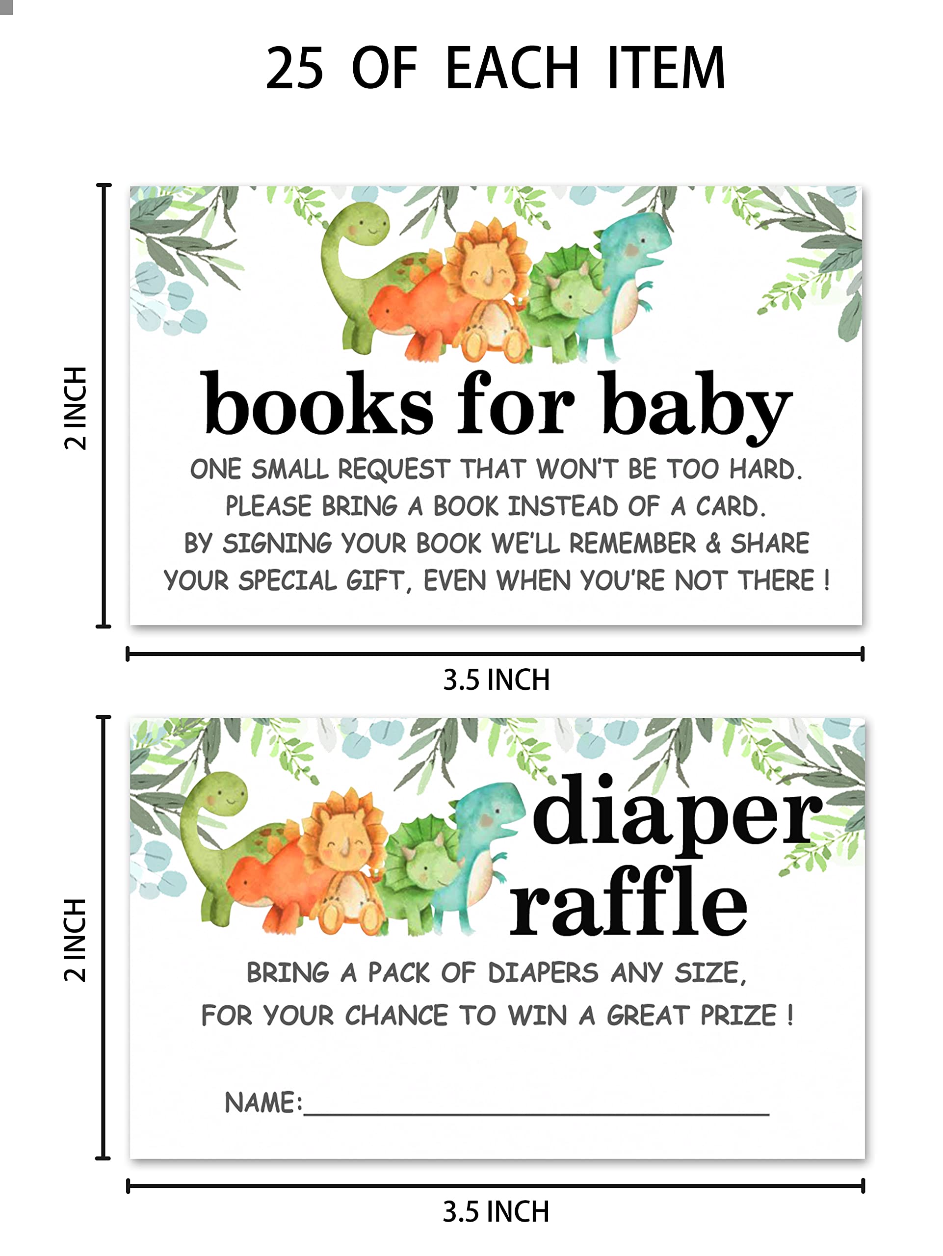 Baby Shower Invitation Set, Books For Baby, Thank You, Diaper Raffle, Fill In Invites Cards, Each Design 25 Cards & Envelopes (Total 100 Cards) – (bb016-taozhuang)