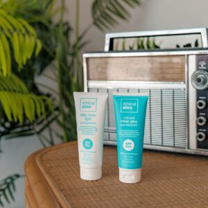 Ethical Zinc Daily Wear Light Mineral Sunscreen Zinc Oxide Physical SPF 50+ Water Resistant Natural, Sensitive Skin, Reef Safe, Made in Australia, Broad Spectrum Protection, Suitable for Kids, Face