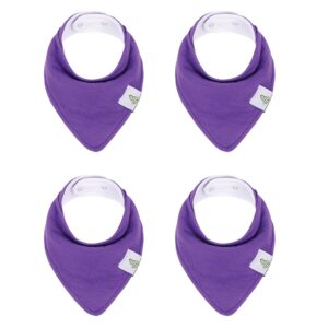 quinton bradley baby 4 pack bandana drool bib basics solid color (purple)