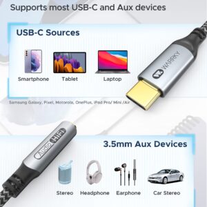 Warrky USB C to 3.5mm Audio Headphone Adapter【Flawless 24bit Hi-Res Sound Quality】 Type-C to Headphone Jack Compatible with Samsung Galaxy S22/S21/S20 Plus, Pixel 6/5/4, iPad Pro, Motorola, OnePlus